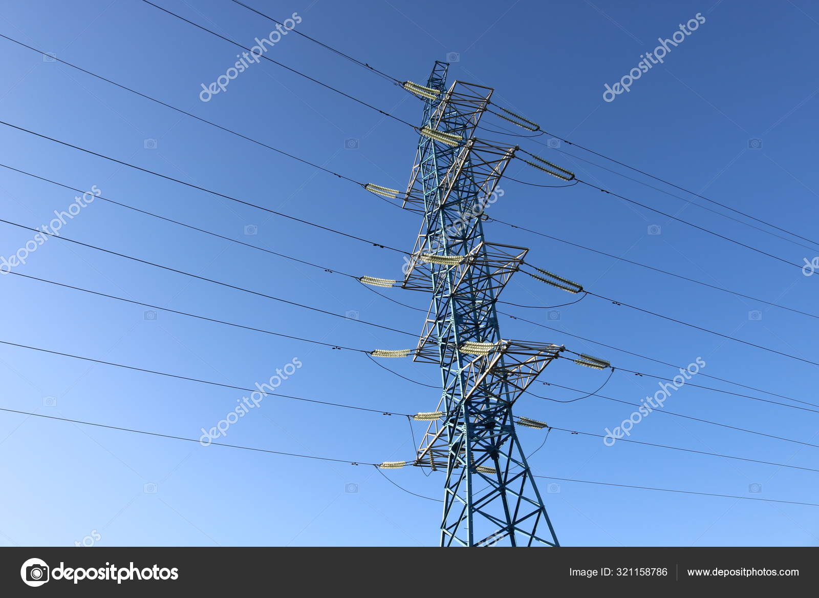 Support Overhead Power Line Transmission Line Support Background Clear ...