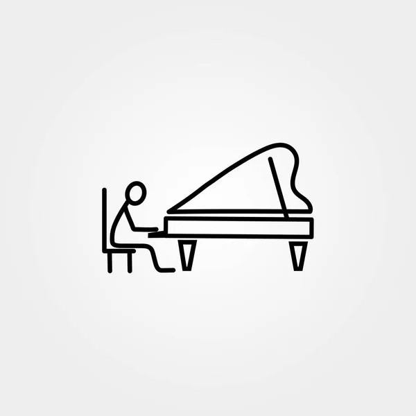 Stick figure playing piano | Stick figure man vector playing the piano ...