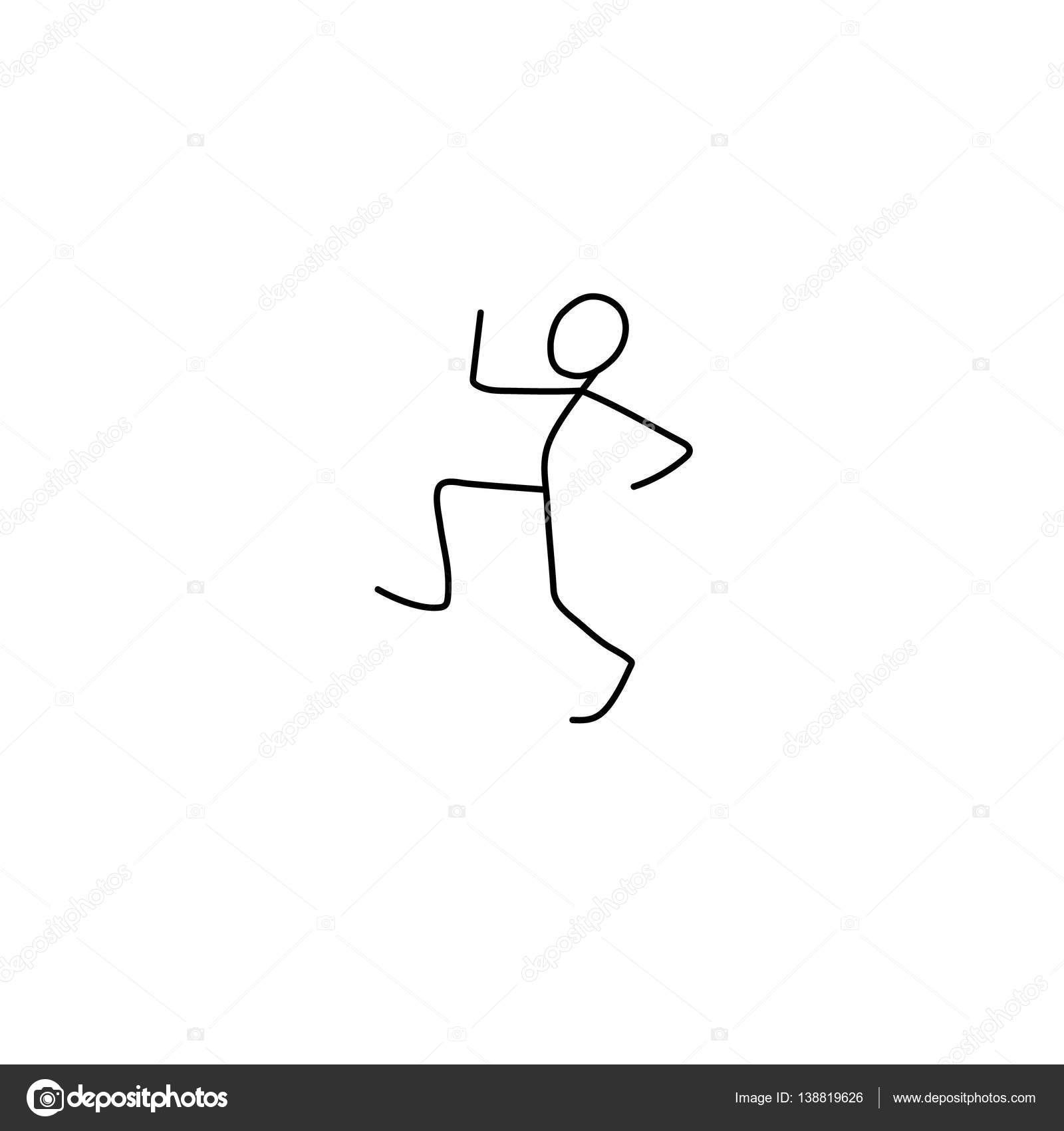 Cartoon icon of sketch little man in cute miniature scene Stock Vector ...