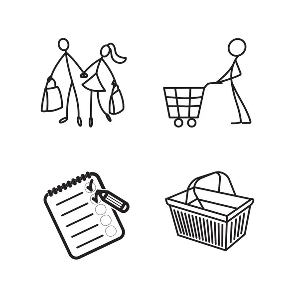 ᐈ Stick figure shopping stock vectors, Royalty Free stick figure ...