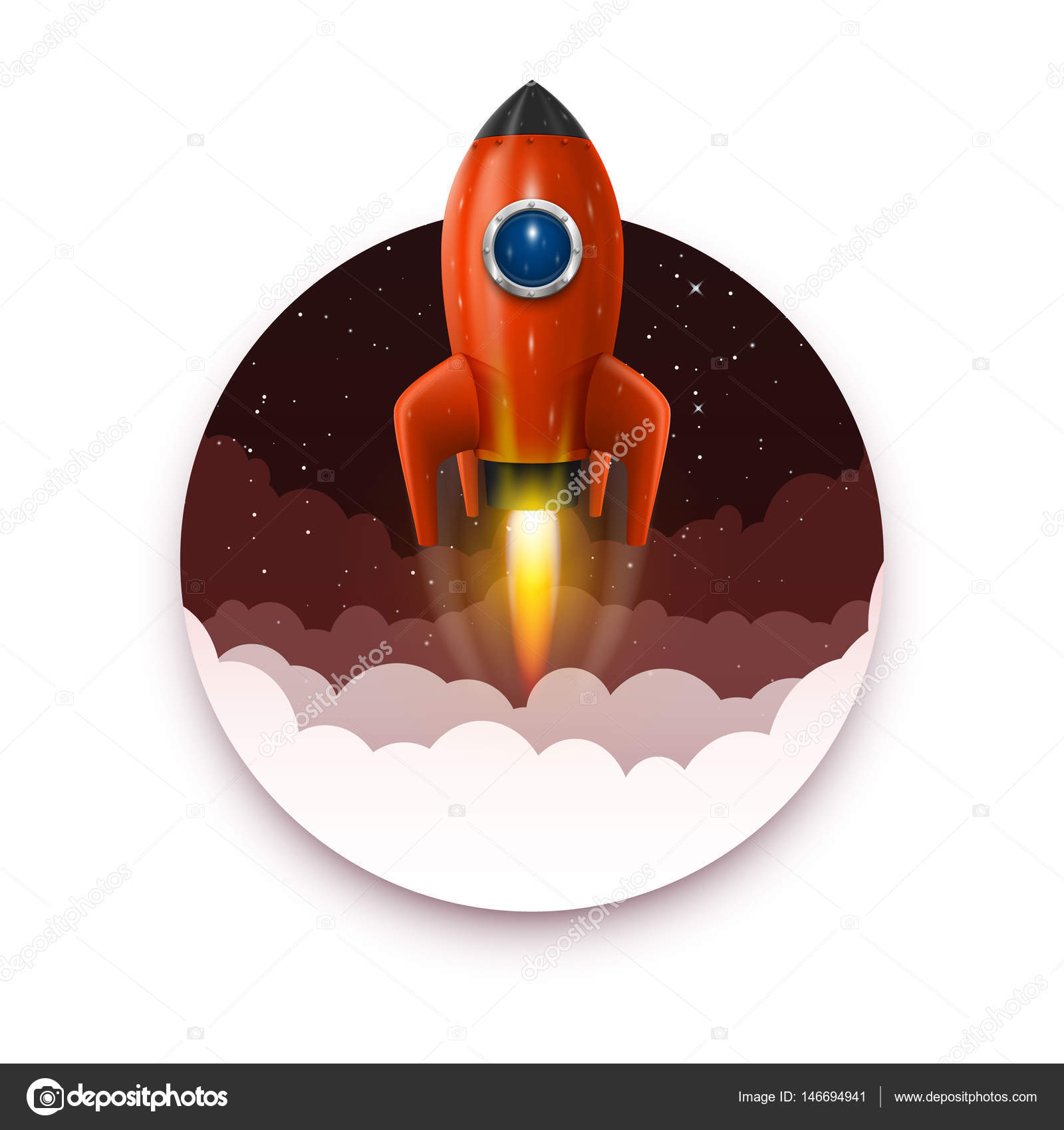 Space rocket launch, Startup creative idea, Rocket background, Vector illustration Stock Vector ...