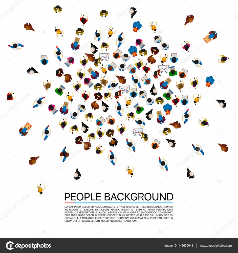 Big people crowd on white background. Vector illustration. Stock Vector ...