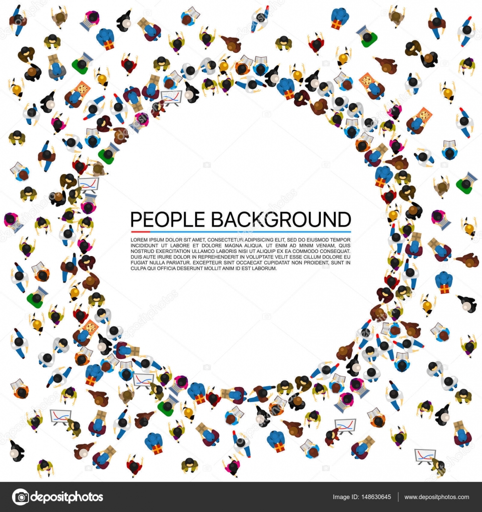 Large group of people in the shape of circle. Vector illustration Stock ...