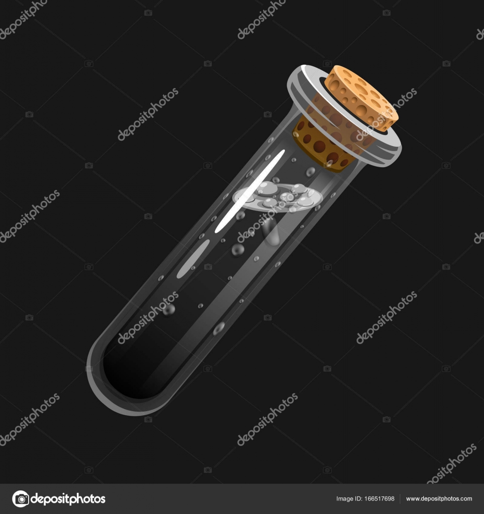 Bottle of death. Game icon of magic elixir. Interface for rpg or match3 ...