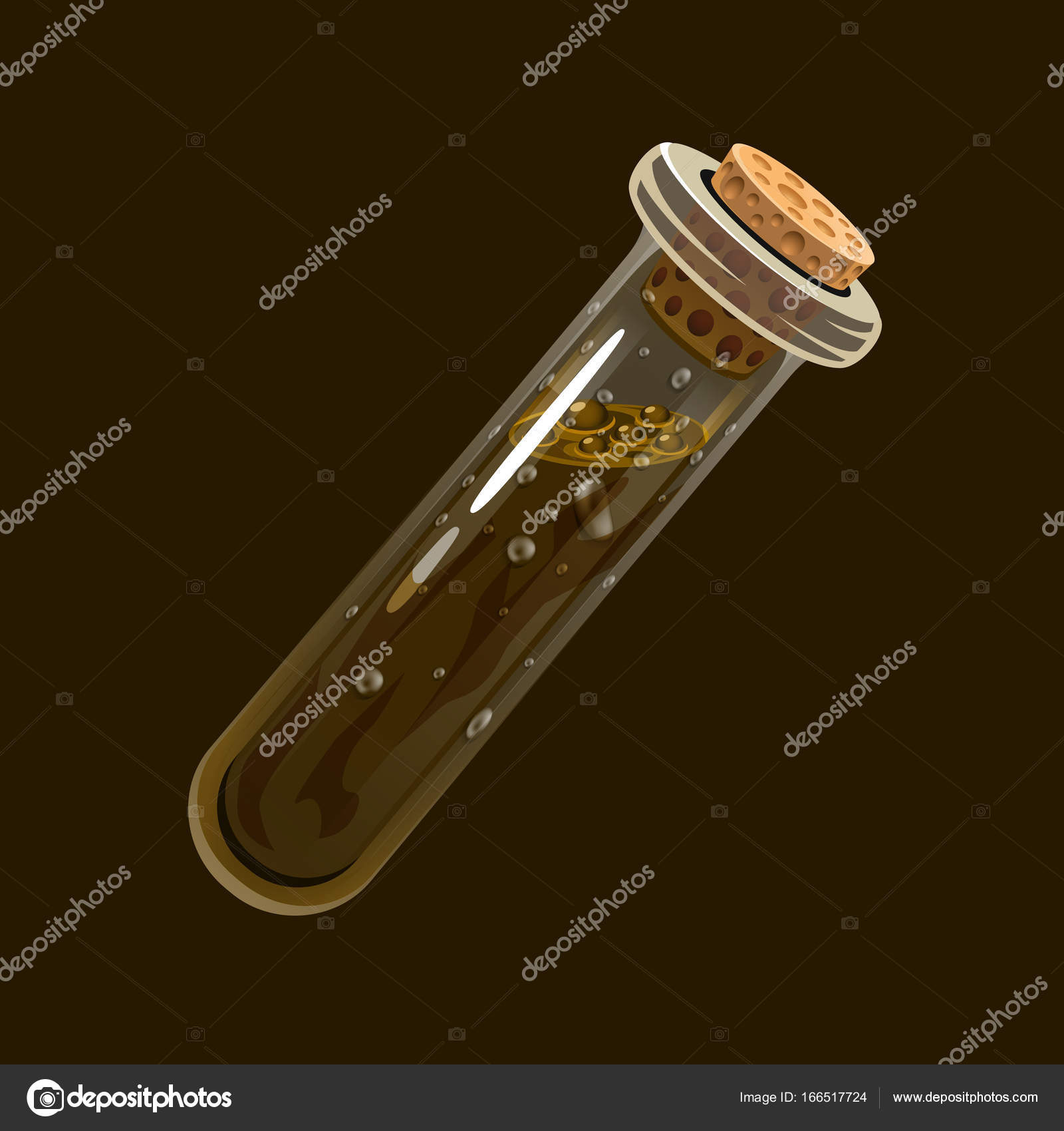 Bottle of mud. Game icon of magic elixir. Interface for rpg or match3 ...