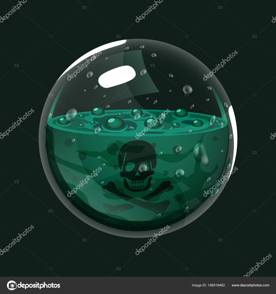 Sphere of poison. Game icon of magic orb. Interface for rpg or match3 ...