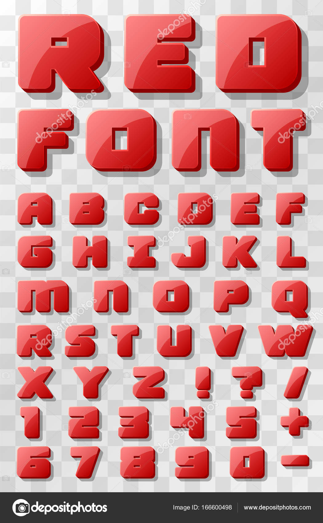 Red font 3d on a transparent background. Stock Vector Image by ©hobbit ...