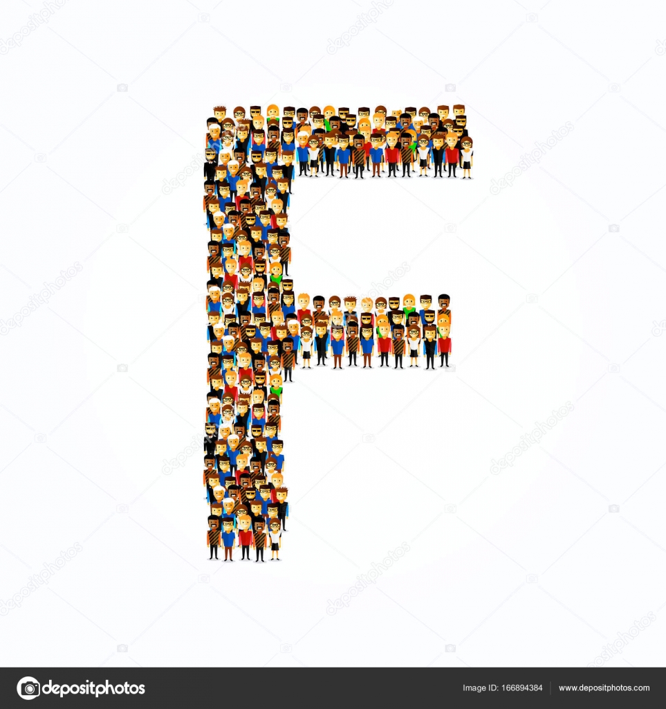 A group of people in English alphabet letter F. Stock Vector by ©hobbit ...