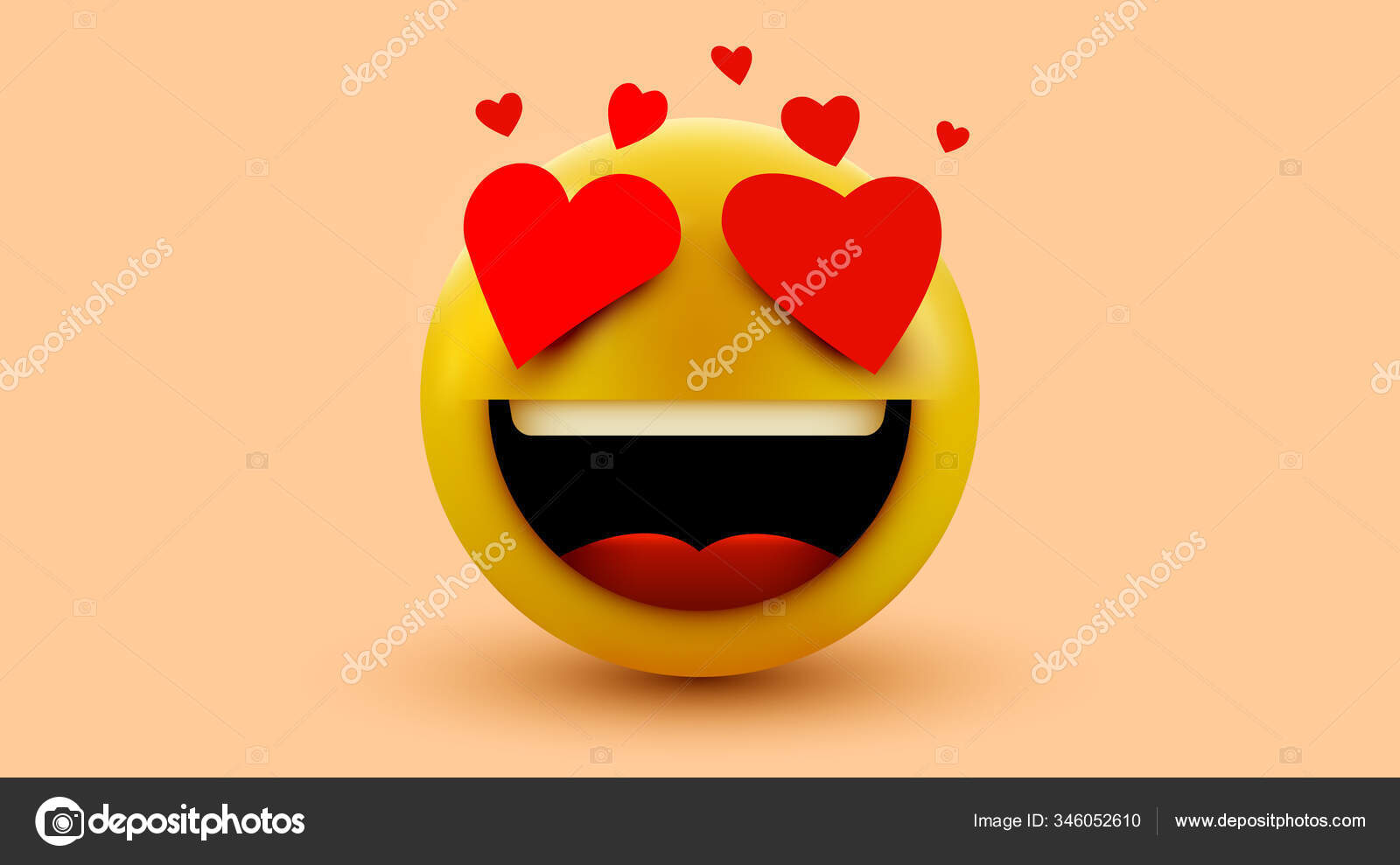 Emoji Yeux D'amour Emoticon De Baiser Le Visage D'amour Emoji Avec Le