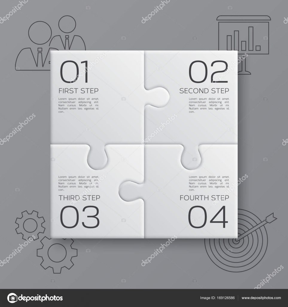 Four pieces puzzle. Modern business infographic for your presentation ...