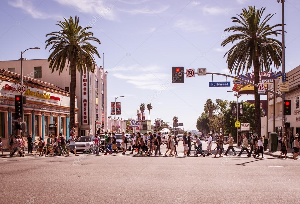 Hollywood Boulevard at sunset — Stock Editorial Photo © oneinchpunch ...