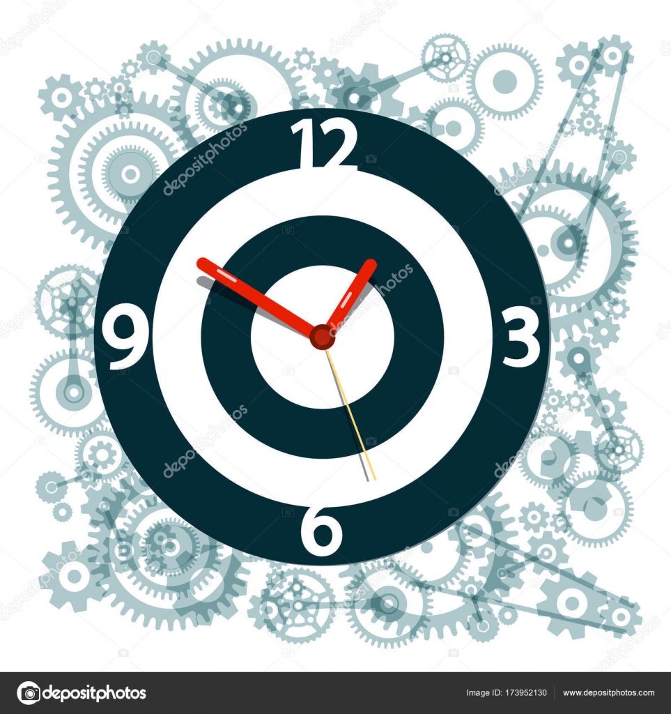 Clock Face Symbol with Cogs on Background Stock Vector Image by ©mejn ...