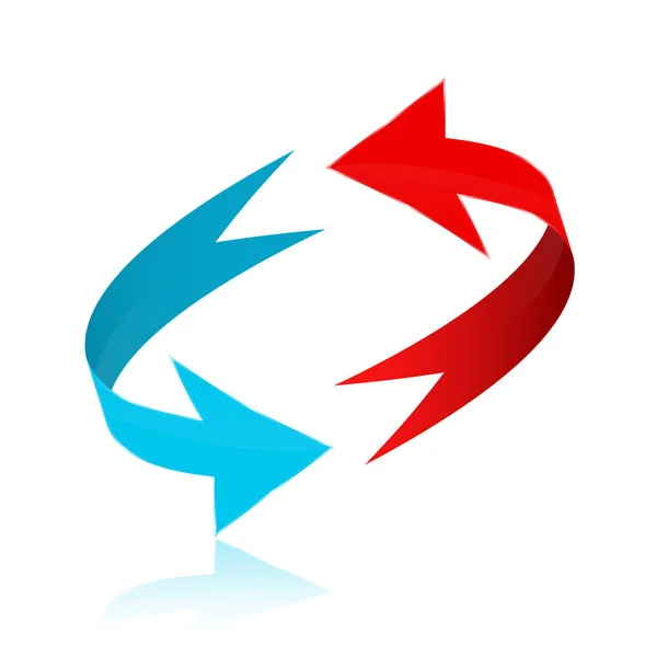 Red and Blue Double Arrow Vector 3D Logotype Symbol Stock Vector Image ...