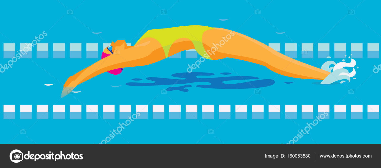 Swimmer starting in backstroke Stock Vector Image by ©colonga #160053580