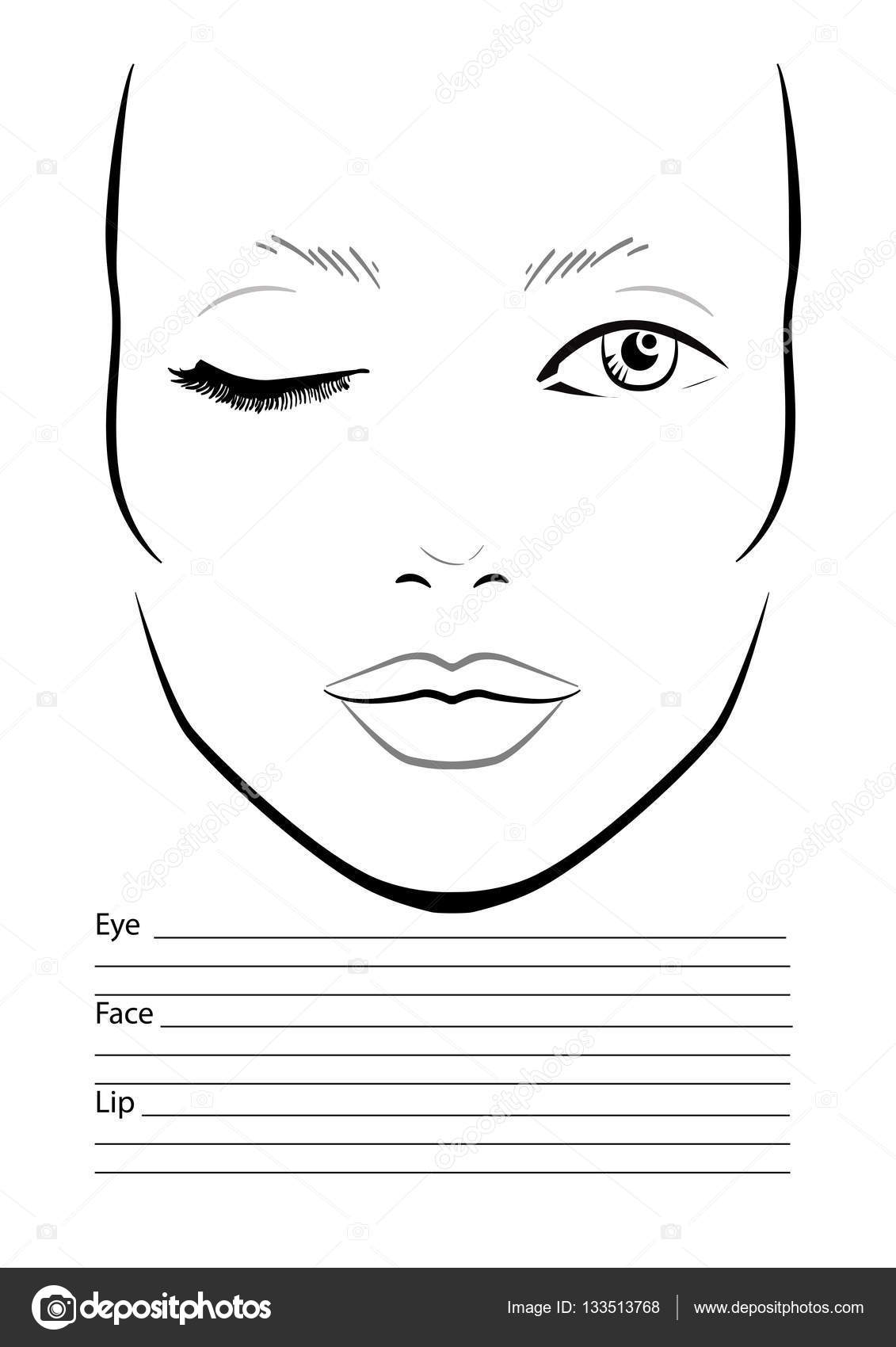 Makeup Face Chart Blank Saubhaya Makeup