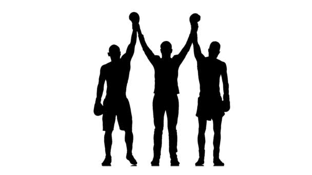 Boxing referee declares a draw in a fight. Slow motion — Stock Video ...