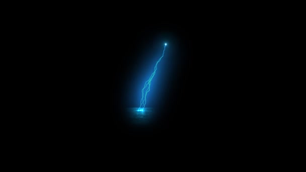Blue electric arc lightning searching for ground on black background ...