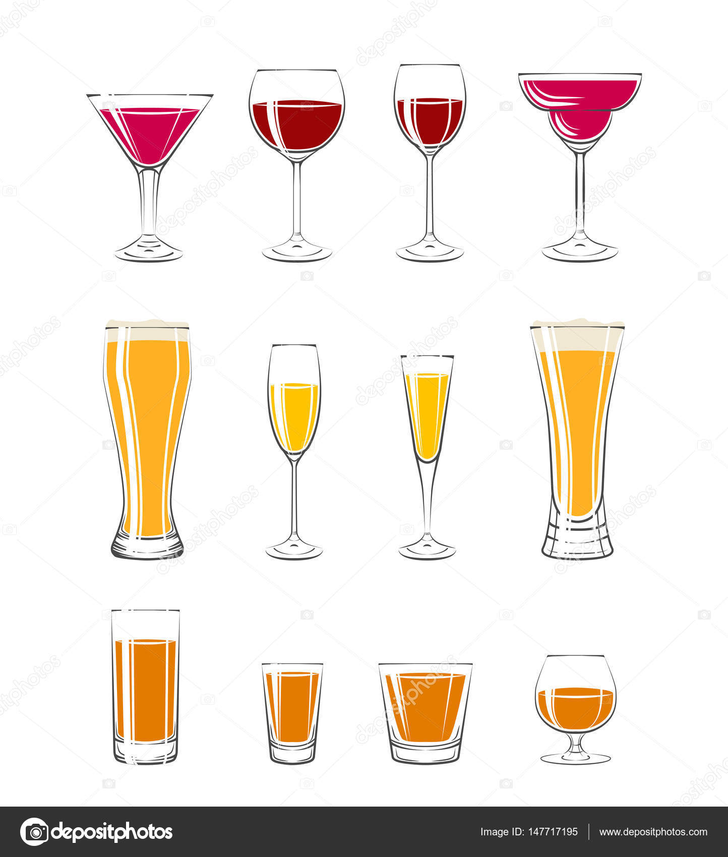 Set of alcohol glasses Stock Vector Image by ©lh #147717195