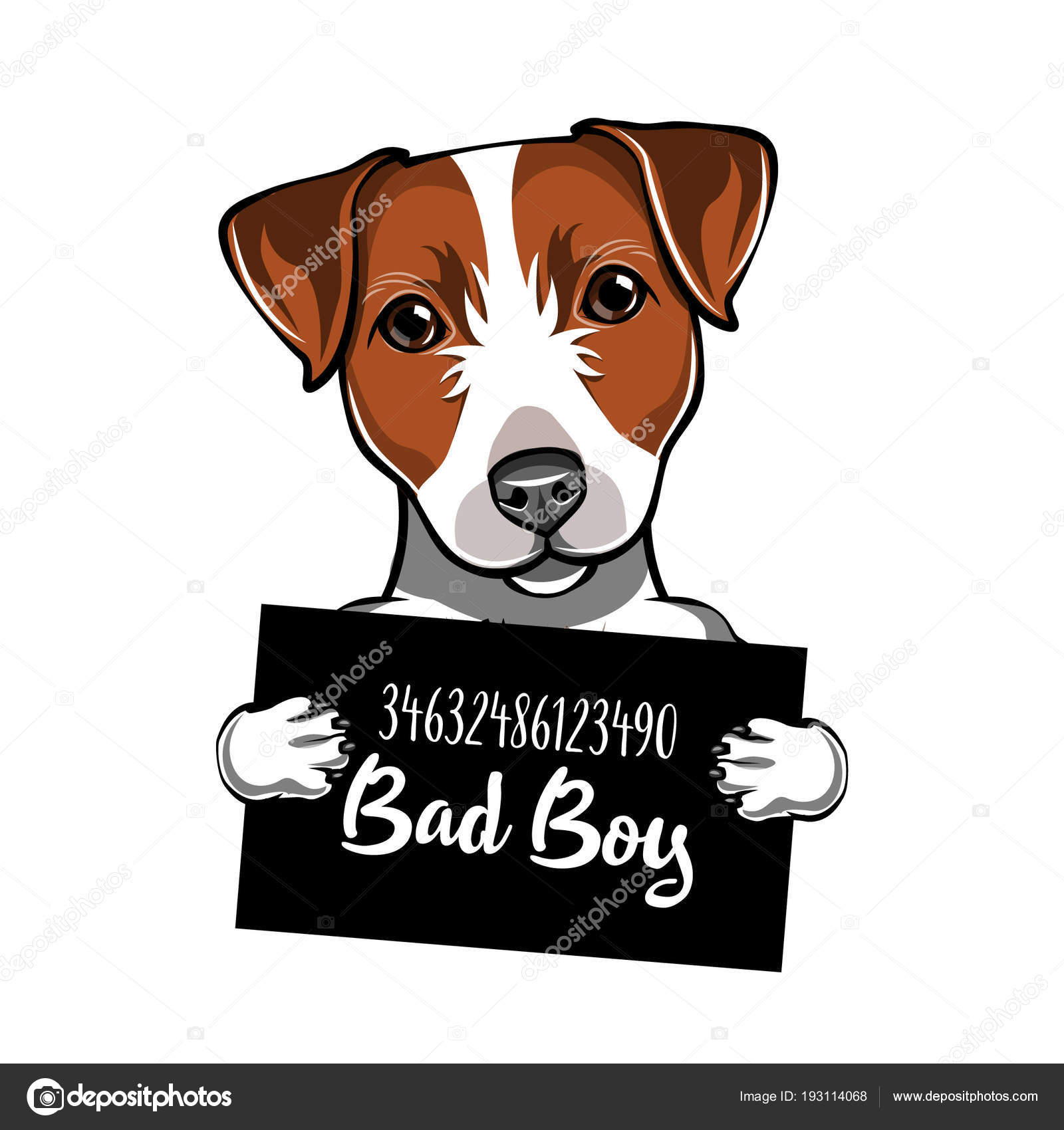 Jack Russell Terrier Prisionero, convicto. Perro criminal. Carteles ...