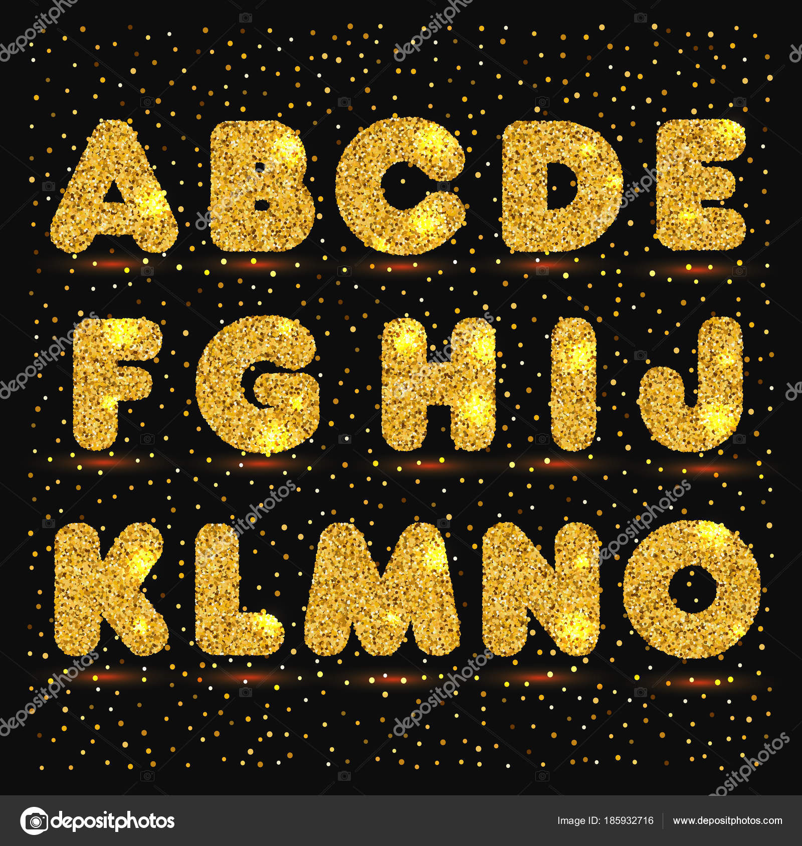 Gold alphabet in metallic style Stock Vector by ©olgamilagros 185932716