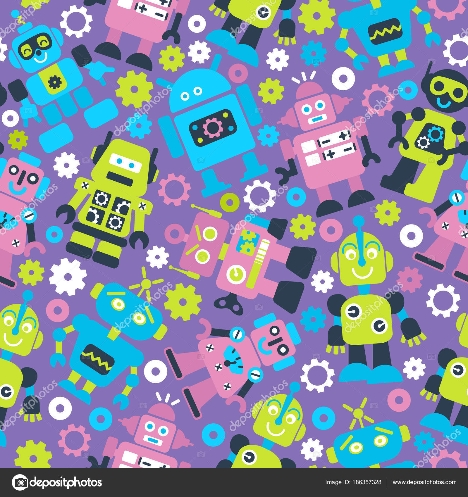 Robotrs color seamless pattern Stock Vector Image by ©olgamilagros ...