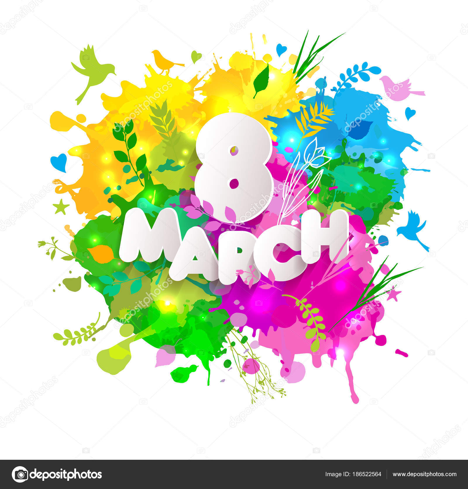 8 March vector card Stock Vector Image by ©olgamilagros #186522564