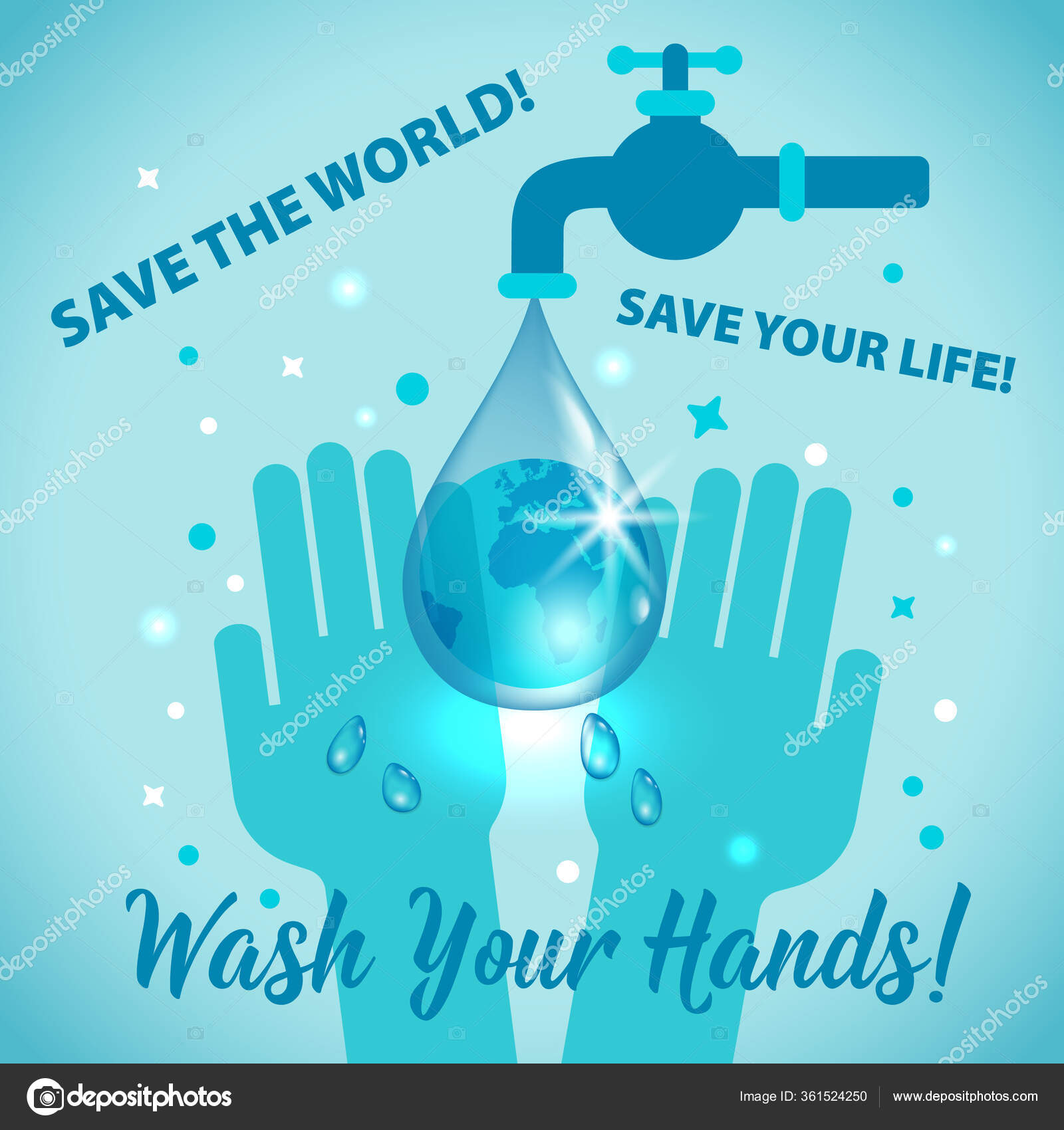 Wash your hands sign concept. Save the world, save the life. Poster ...
