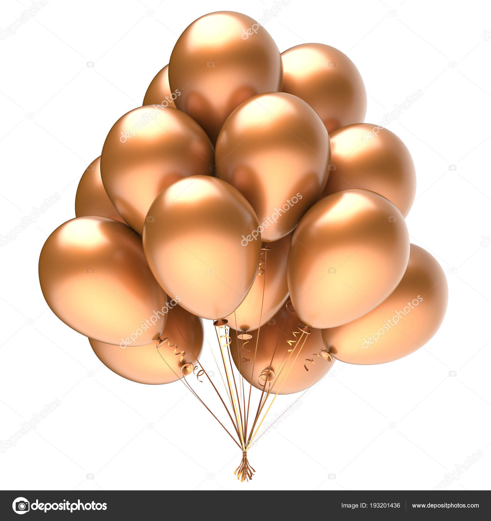 Balloon bunch golden yellow party happy birthday decoration Stock Photo ...