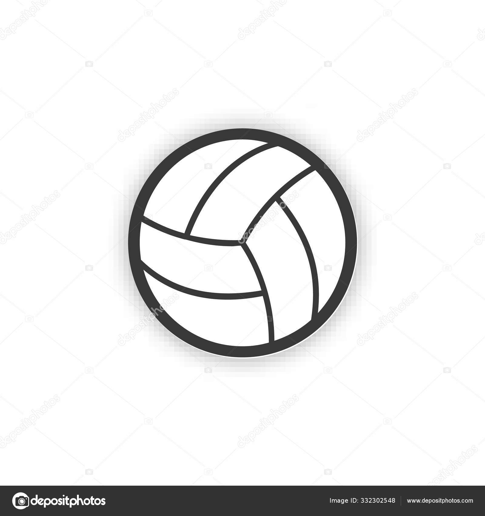 Ikon bola voli. Ilustrasi vektor stok diisolasi pada latar belakang ...