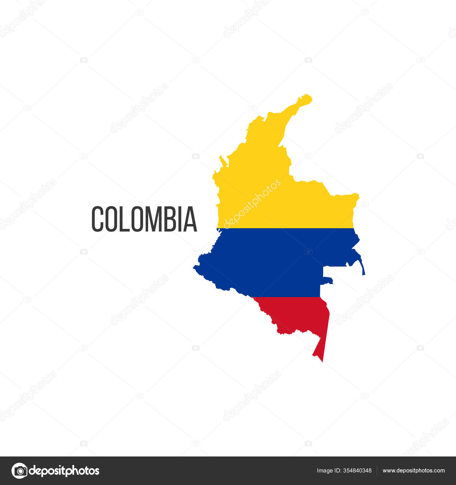 Colombia Flag Coloring Map