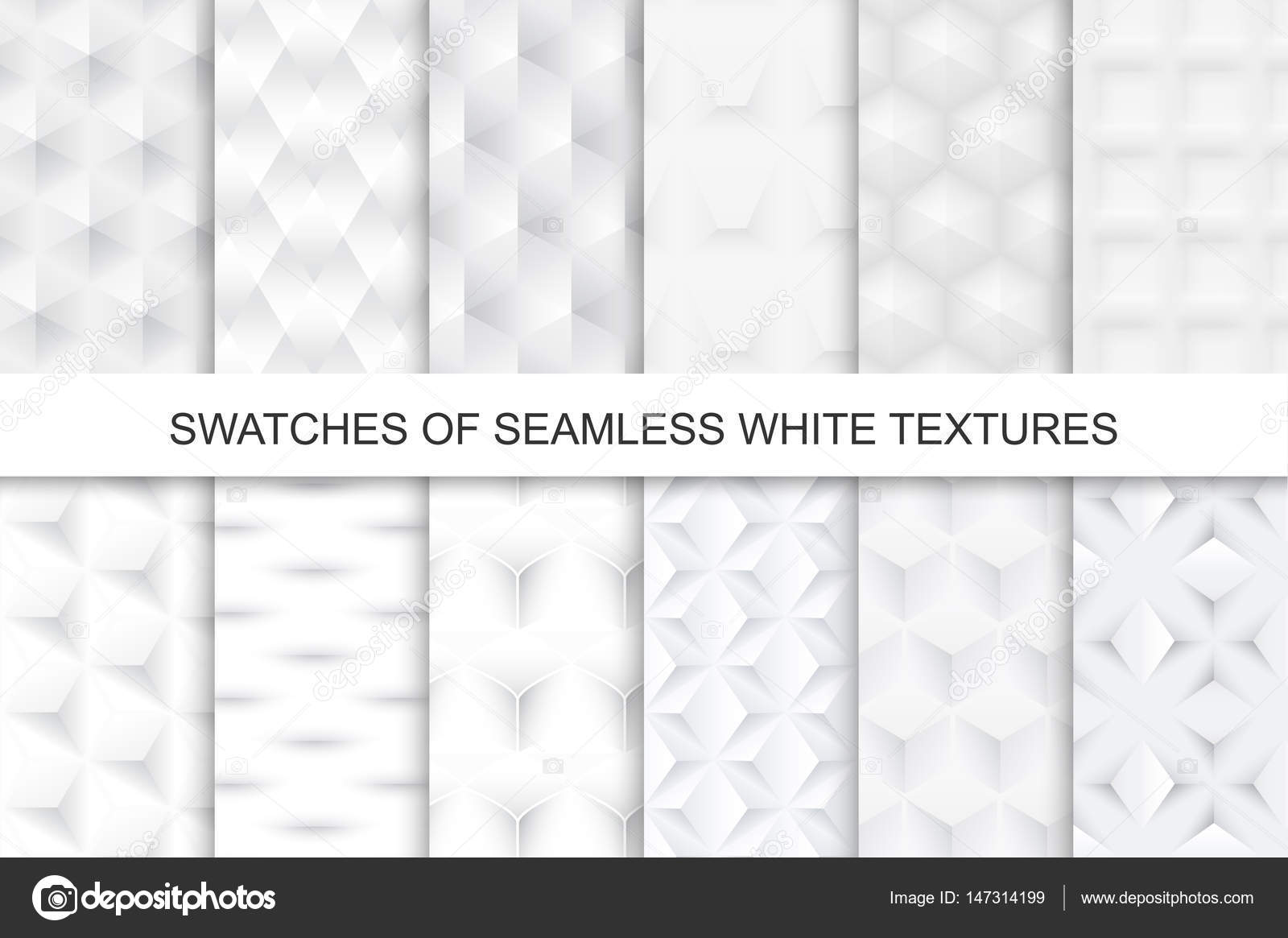 White seamless textures - swatches. — Stock Vector © Sheunw #147314199