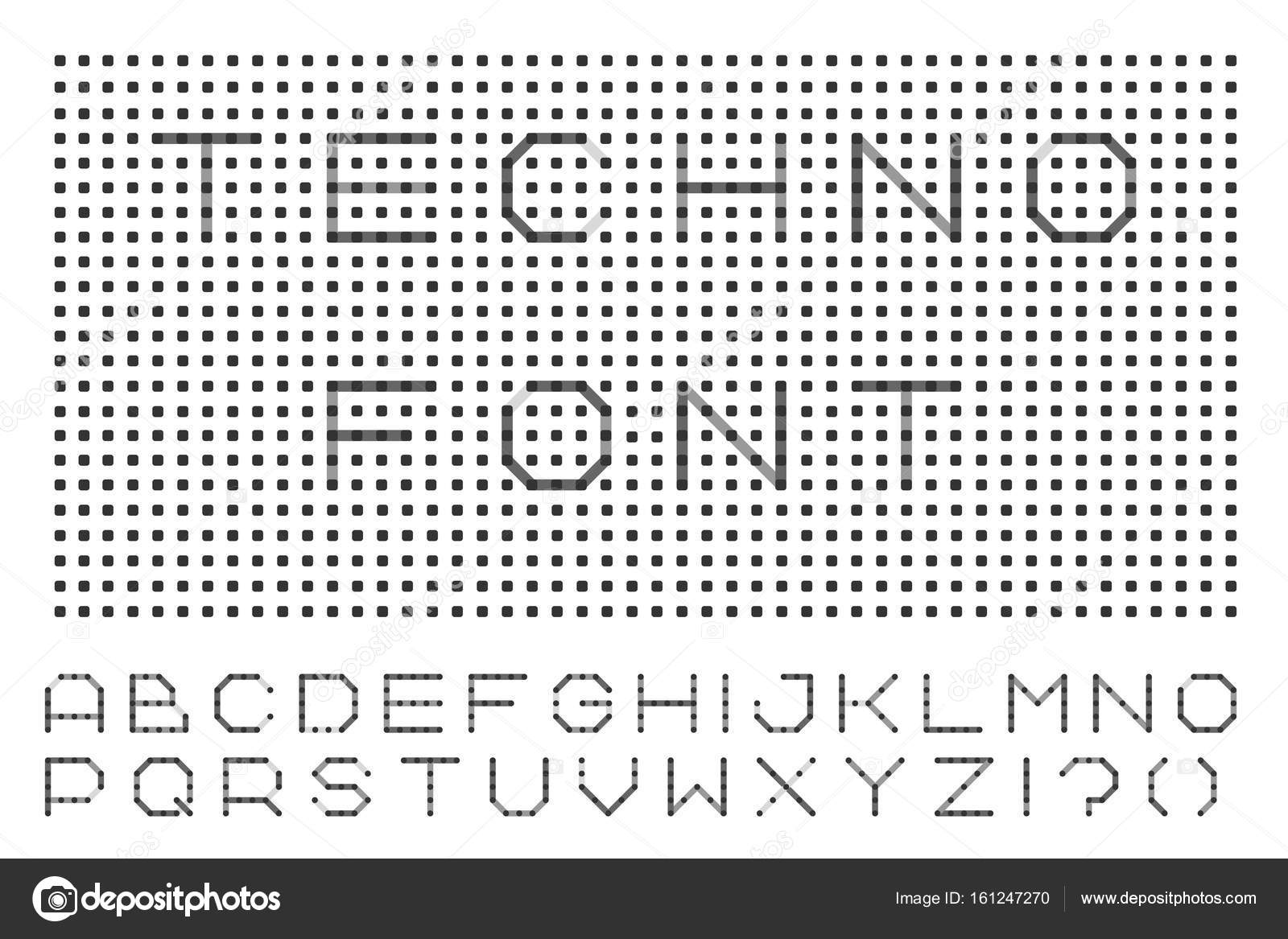 Digital english alphabet. Minimalistic dotted font. Stock Vector by ...