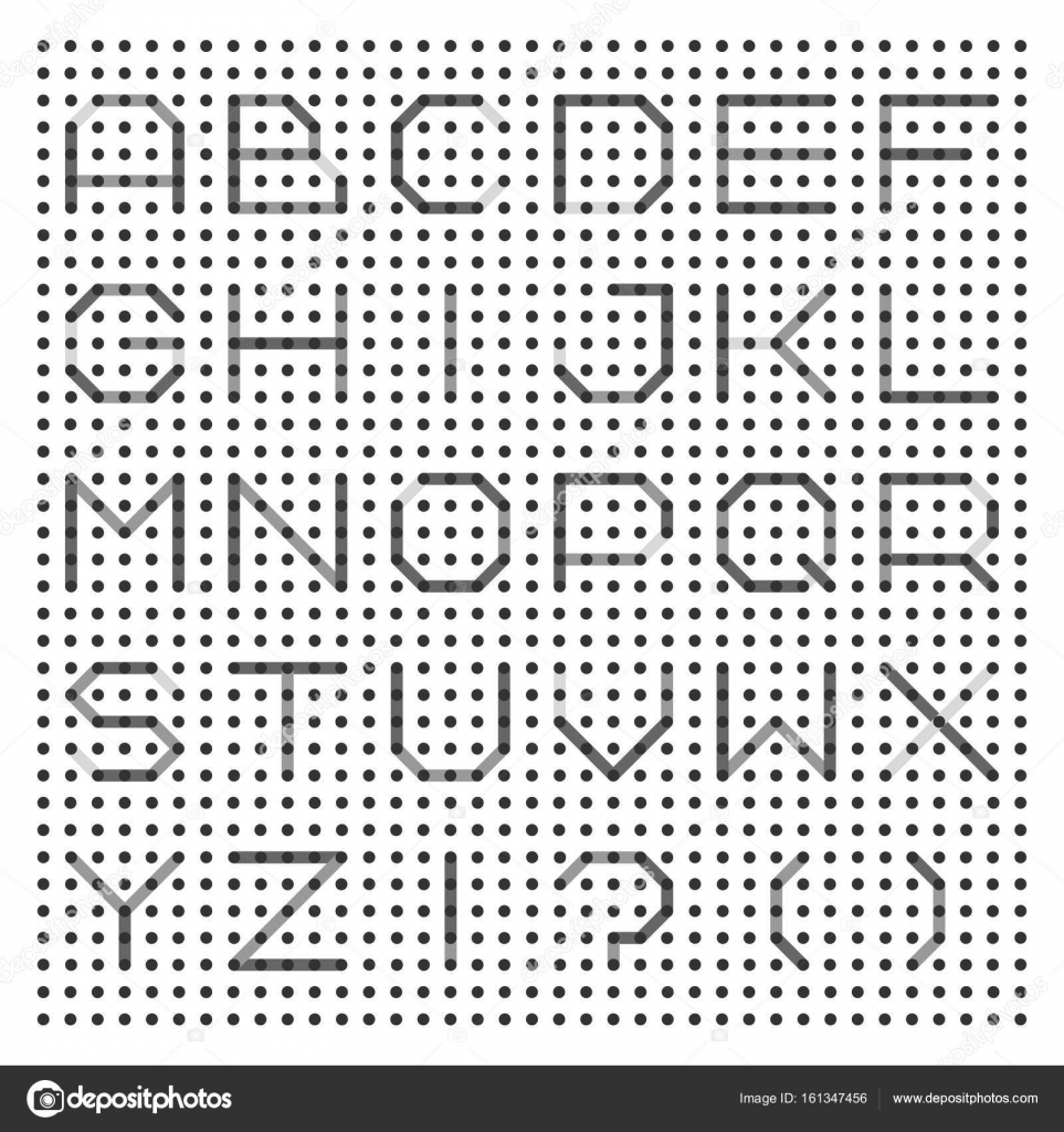 Digital english alphabet. Vector dotted font. Stock Vector by ©Sheunw ...