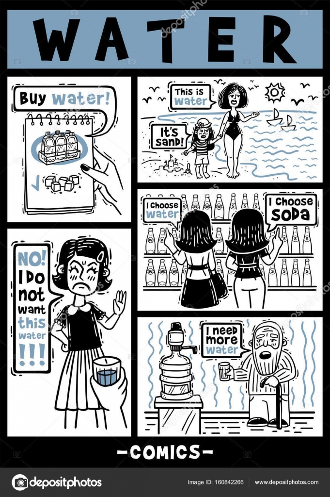 Comics People and water Stock Vector Image by ©Alien_Zagrebelna #160842266
