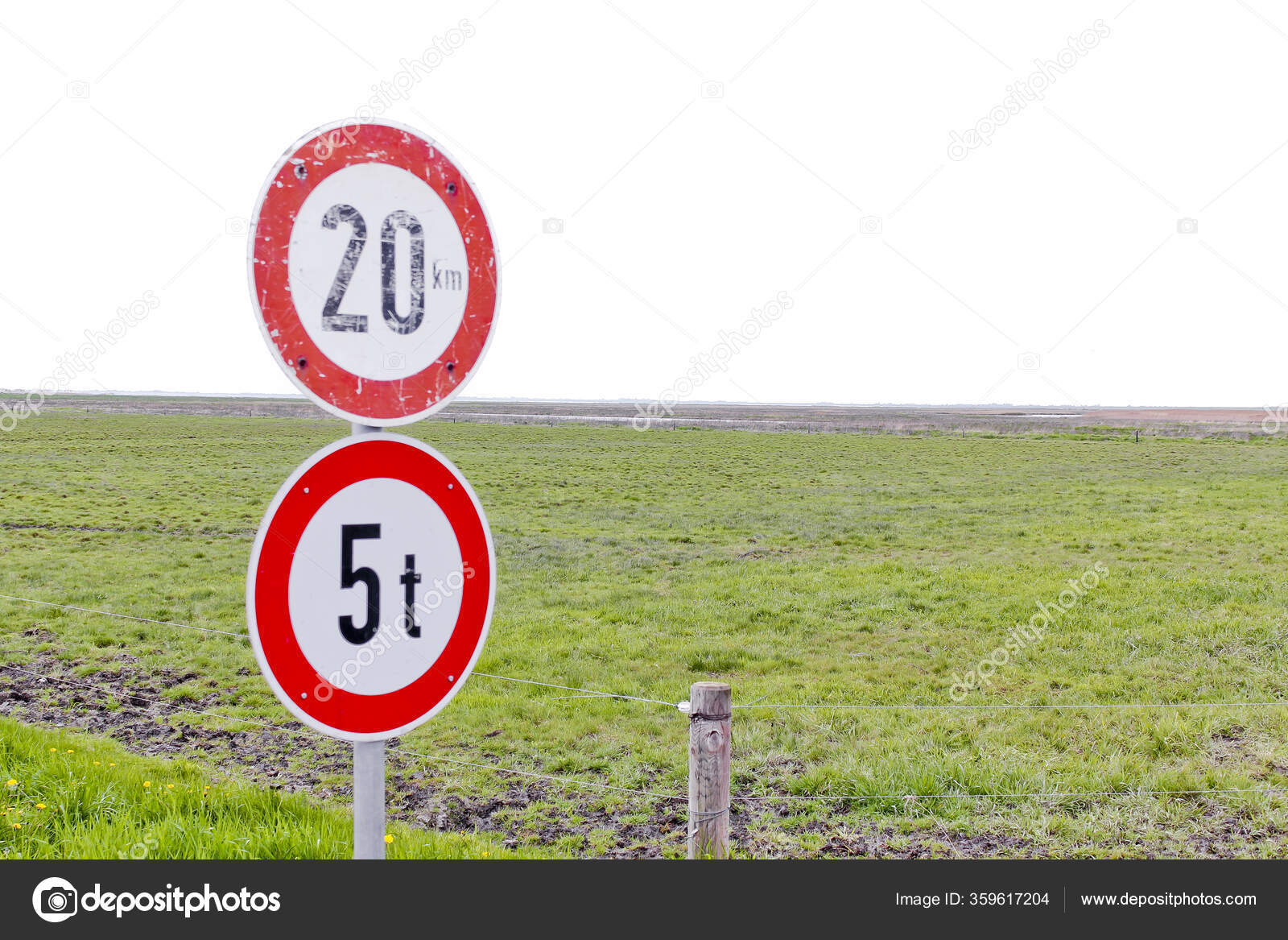 Old New Road Signs Maximum Tons Countryside Northern Germany — Stock ...