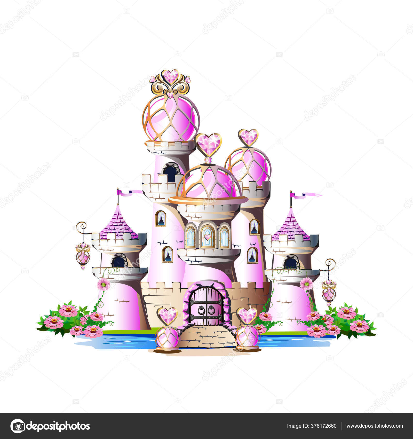 Pink Princess Castle Background