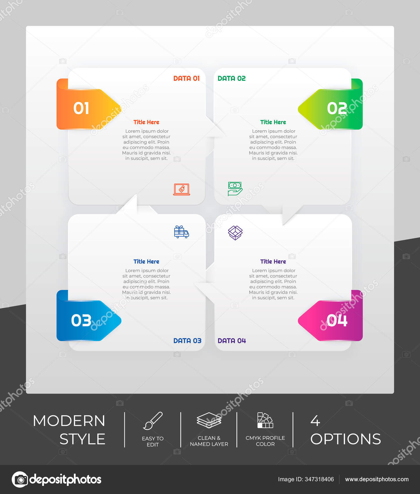 Circle Option Infographic Vector Design Options Colorful Style ...