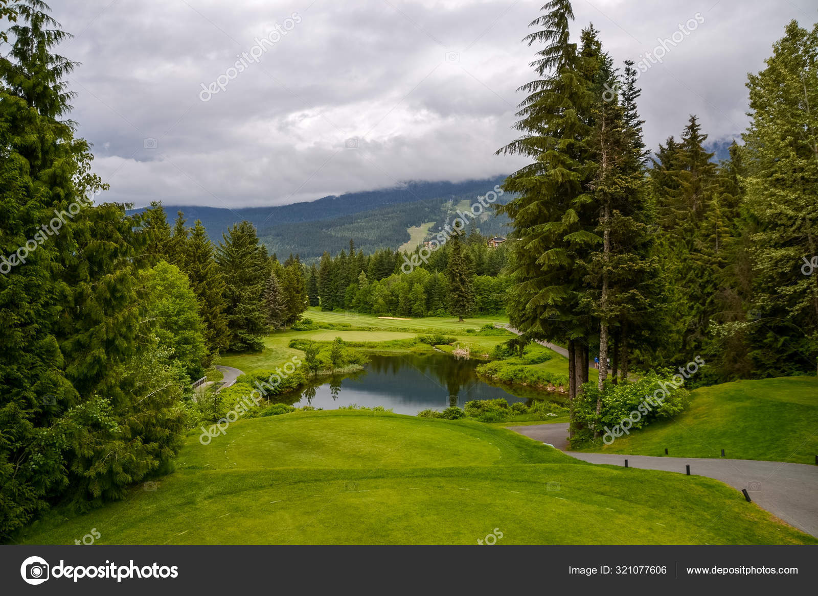 Gravel Path Wraps Teeing Greens Perfectly Landscaped Vibrant Green ...