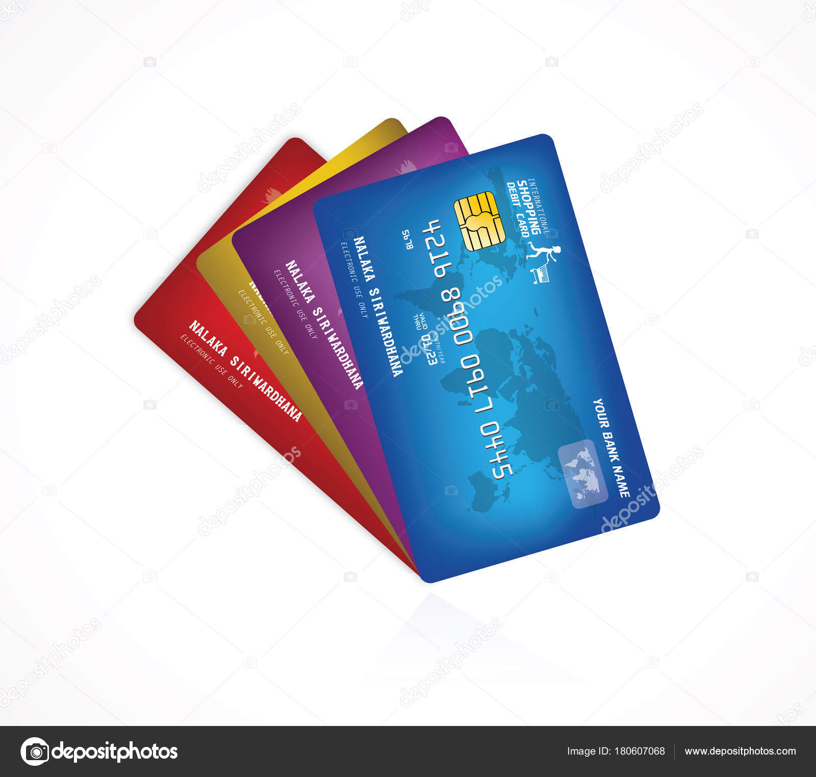 Credit Card Set Isolated White Background Stock Vector by ©npsphota ...