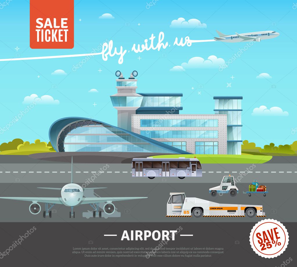 Aeropuerto vector ilustración 2023