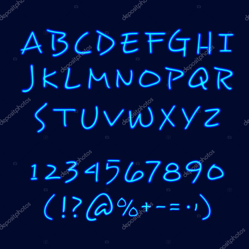 Hand Lettering Neon Style Blackboard Poster Stock Vector by ...