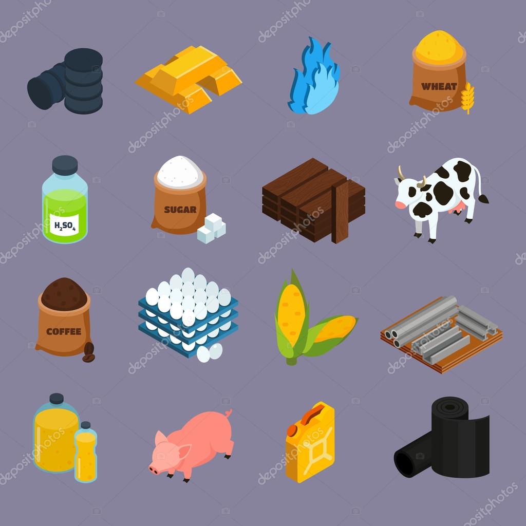 Commodity Icons Set Stock Vector Image by ©macrovector #126384284