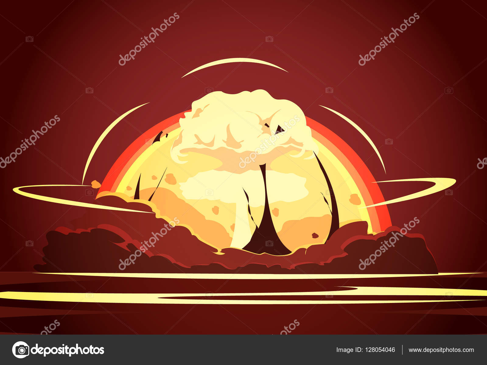 Nuclear Bomb Explosion Retro Cartoon Poster Stock Vector Image by ...