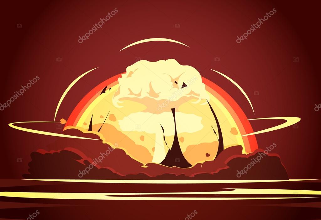 Nuclear Bomb Explosion Retro Cartoon Poster Stock Vector Image by ...