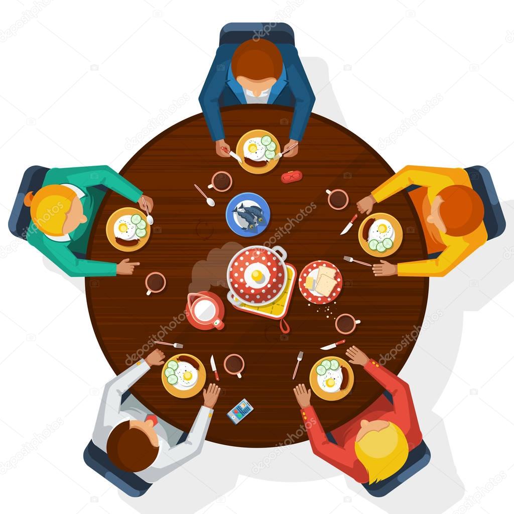 Kitchen Top View Illustration — Stock Vector © macrovector #129697504