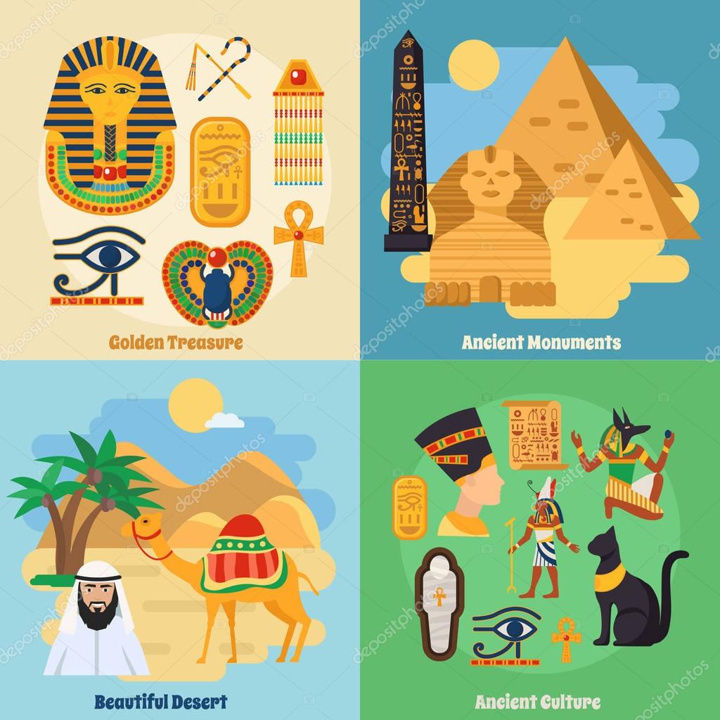 Egypt Concept Icons Set Stock Vector Image by ©macrovector #130115724