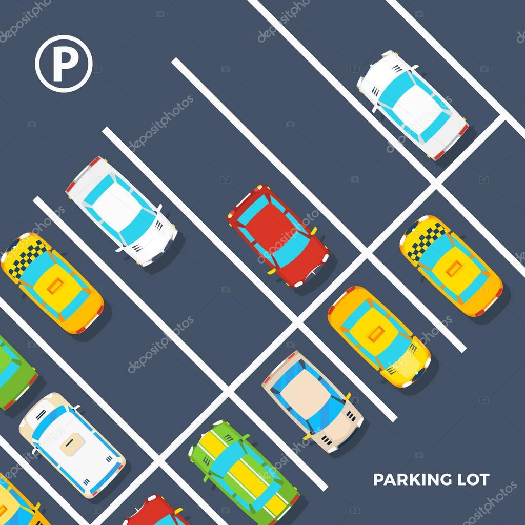 Parking lot poster | Parking Lot Poster — Stock Vector © macrovector ...