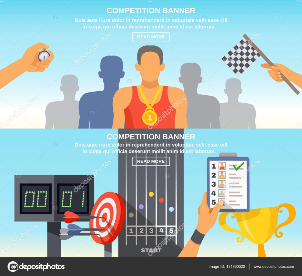 Sports Challenge Horizontal Banners Stock Vector by ©macrovector 131860320