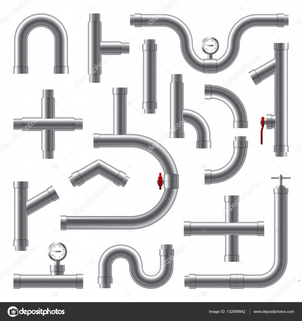 Pipes Realistic Set — Stock Vector © macrovector #132069942
