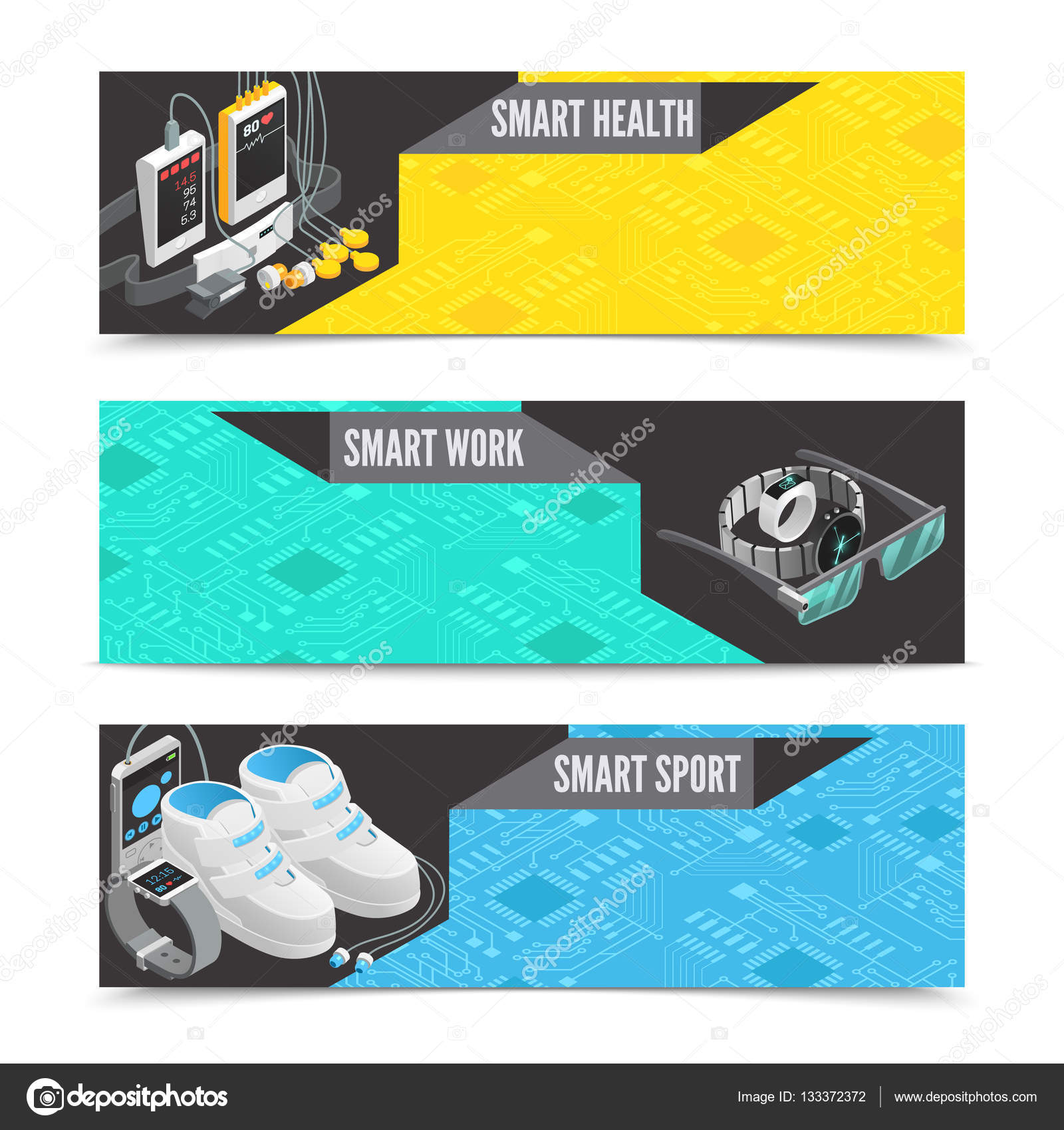Wearable technology banners Stock Vector by ©macrovector 133372372